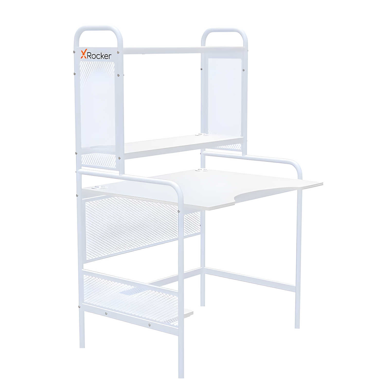 Save $157 • X Rocker iCarus Mesh Gaming Desk with Wood Desktop White ...